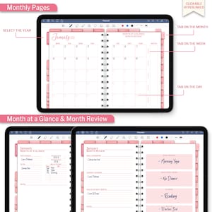 Pink Color Digital Planner, Goodnotes Android or iPad Planner, Undated ...