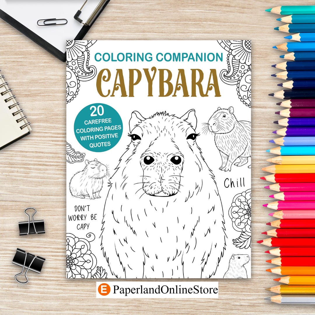 Coloring Companion Capybara | Fun Mandalas & Hilarious Quotes | 20 ...