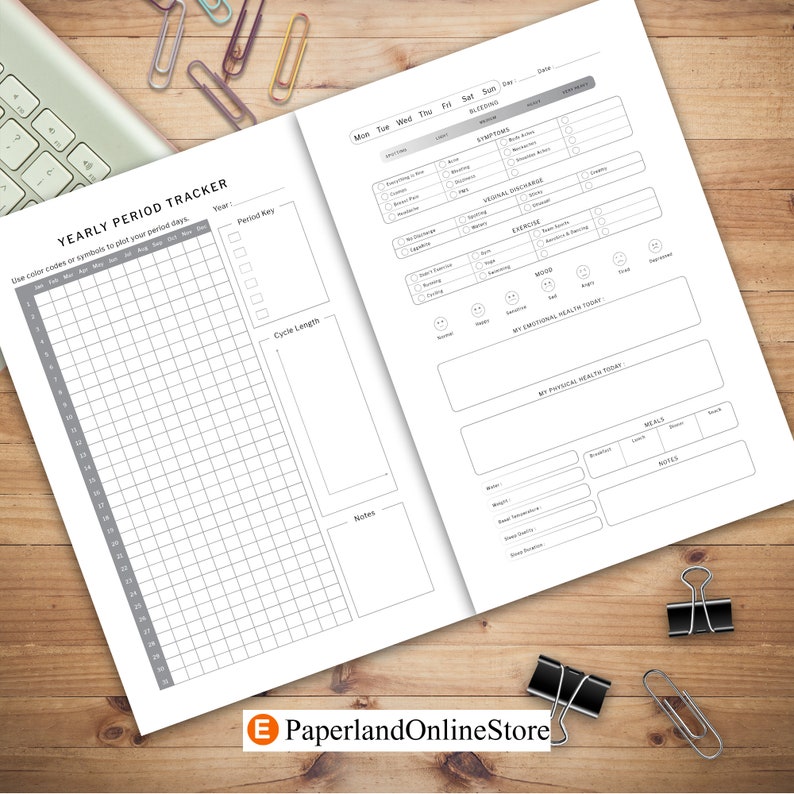 Period Survival Book Health Log Book Yearly Period Tracker - Etsy