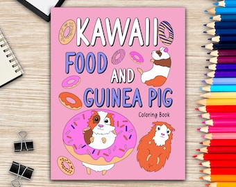 Kawaii Food and Rabbit Coloring Book, Coloring Books for Adults ...