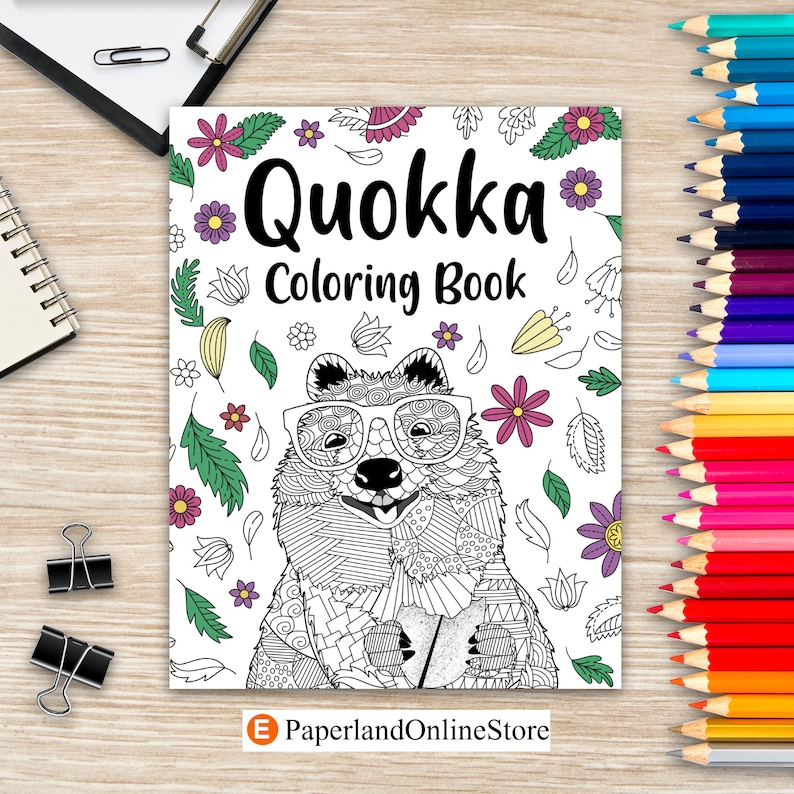 Quokka Coloring Book Mandala Crafts & Hobbies Zentangle - Etsy