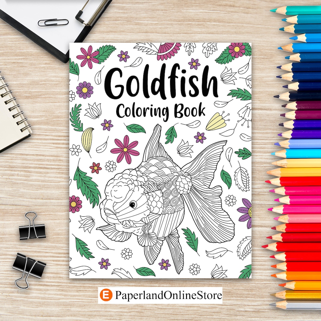 Goldfish Coloring Book, Coloring Books for Adults, Zentangle Coloring ...