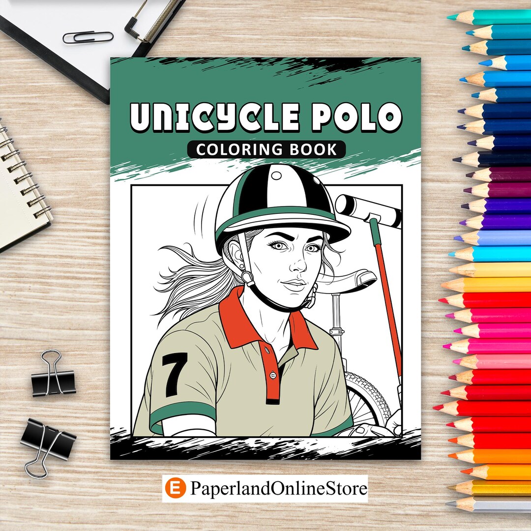 Unicycle Polo Coloring Book: Activity Book, Stress Relief Art - Etsy