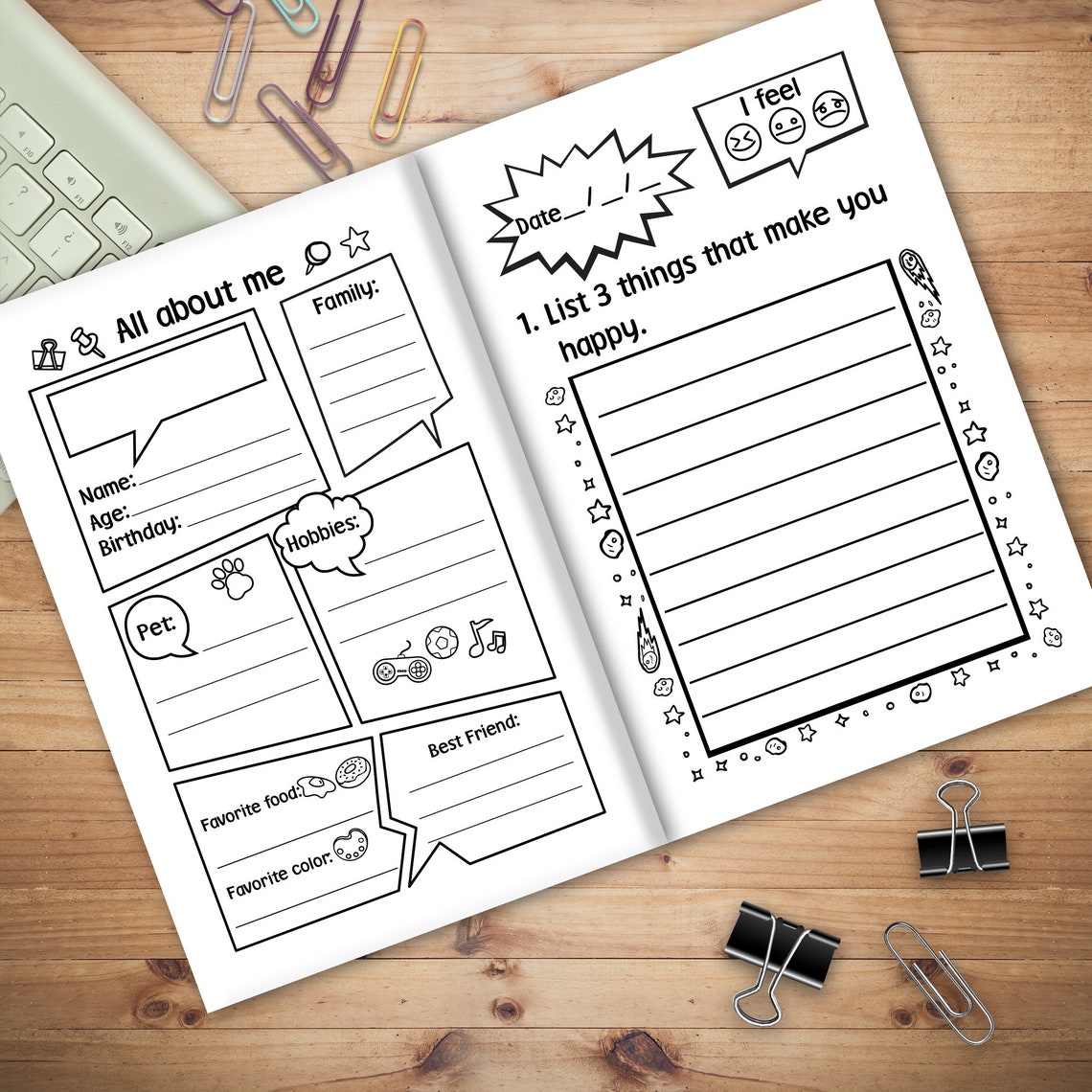 One Question A Day Gratitude Journal for Kids Daily Prompts - Etsy