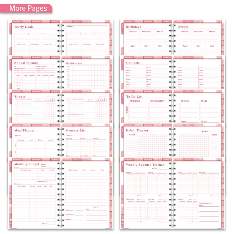 Pink Color Digital Planner Goodnotes Android or Ipad Planner - Etsy