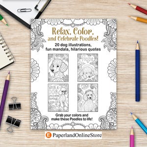 Coloring Companion Poodle Dog | Fun Mandalas & Hilarious Quotes | 20 ...