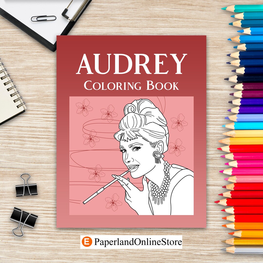 Audrey Coloring Book, Coloring Books for Adults, Actress Coloring Book ...