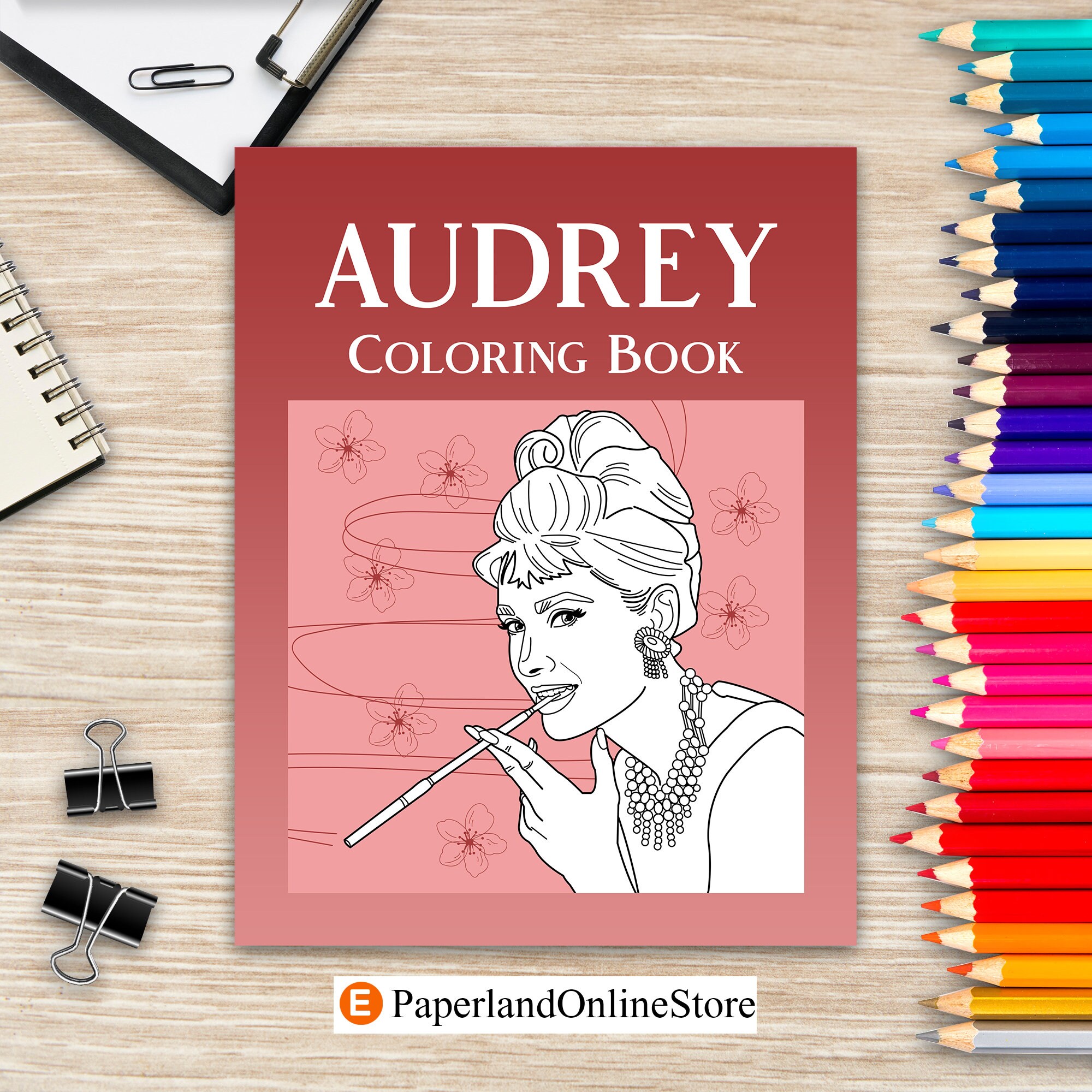 Audrey Coloring Book, Coloring Books for Adults, Actress Coloring Book ...