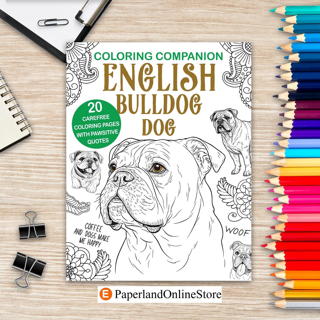 Libro para colorear de bulldog inglés: patrones de mandalas, regalo ...