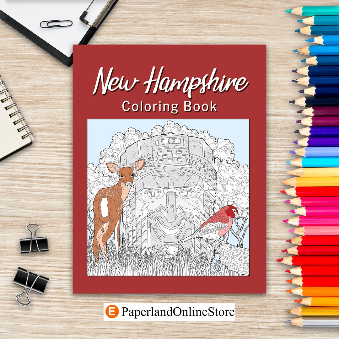 New Hampshire Coloring Book: USA Landmarks, Stress Relief Pictures - Etsy