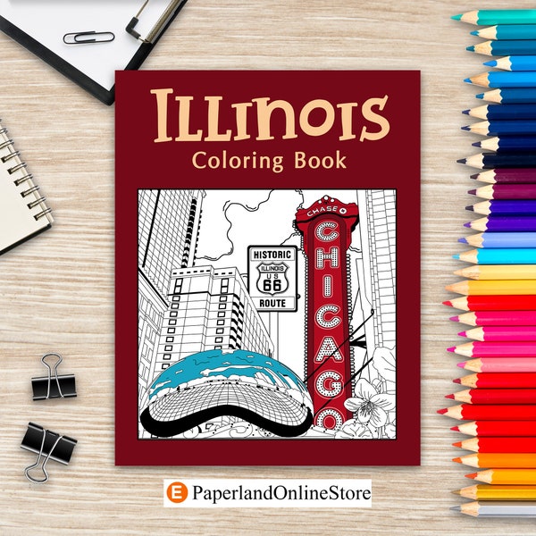 Chicago Coloring Pages - Etsy