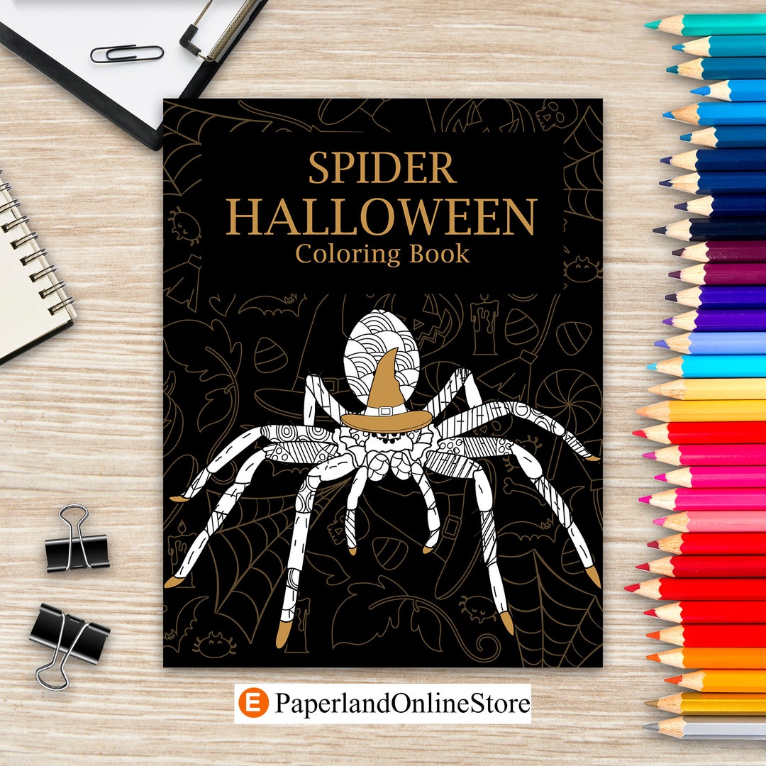 Spider Halloween Coloring Book, Coloring Books for Adults, Zentangle ...