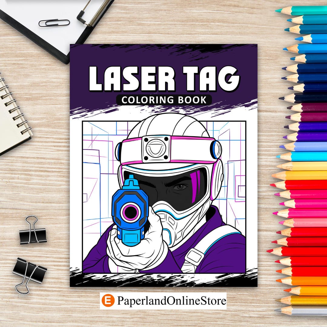 Laser Tag Coloring Book: Neon Activity Pages, Stress Relief Art - Etsy