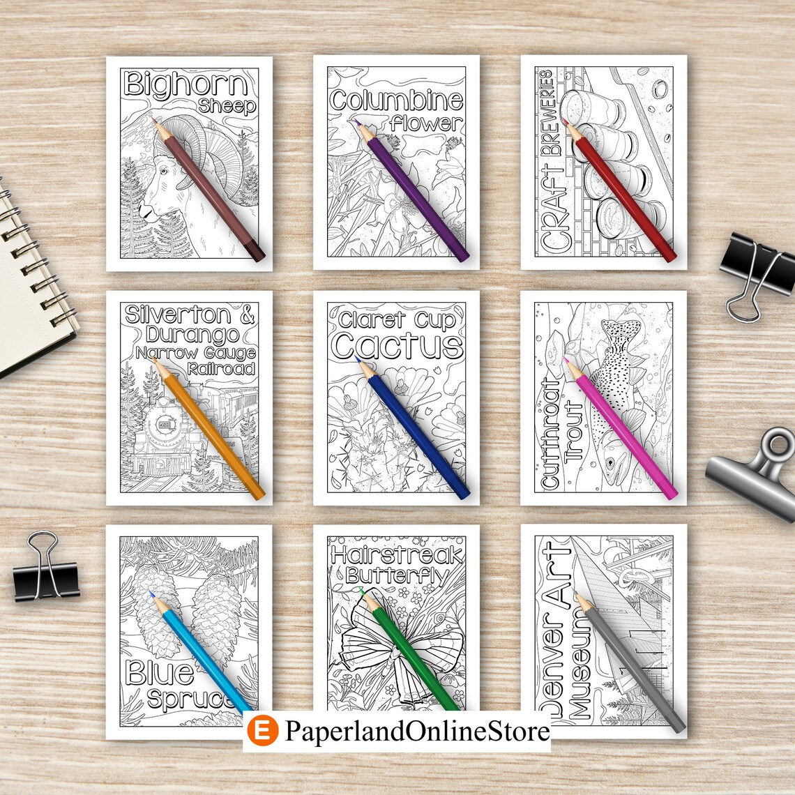 Colorado Coloring Book Coloring Books for Adults Blue - Etsy