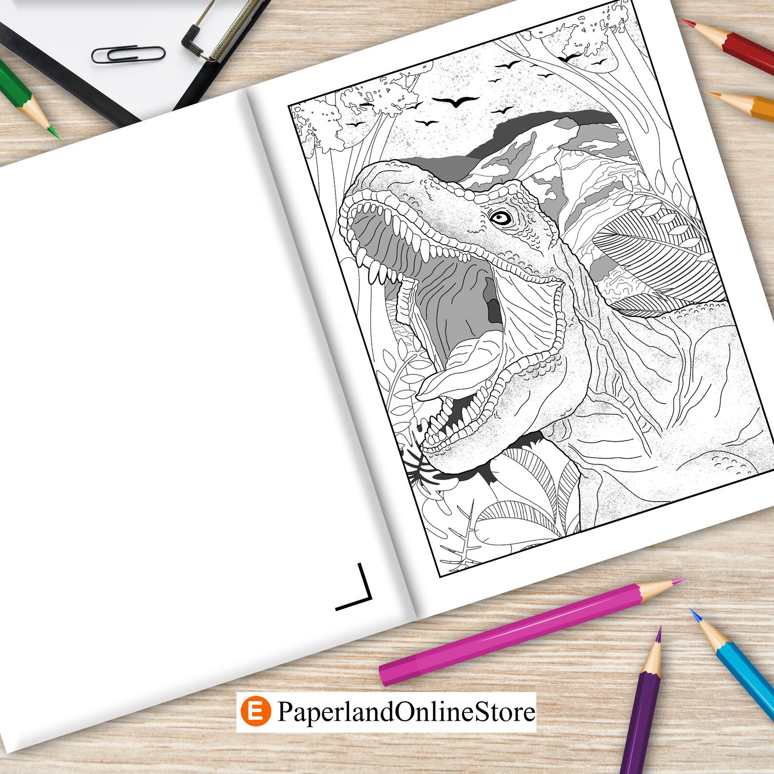 Tyrannosaurus Rex Coloring Book Dinosaur Coloring Pages - Etsy
