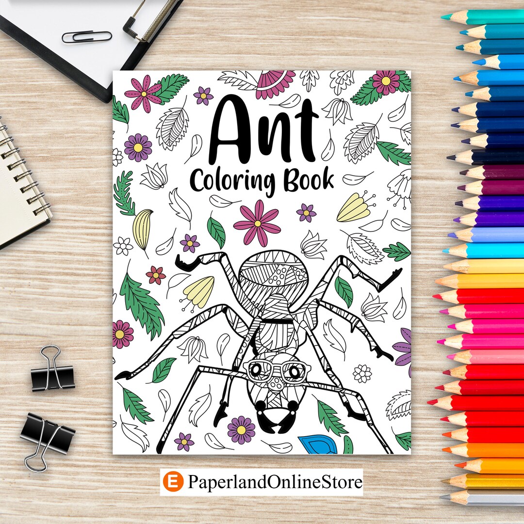 Ant Coloring Book, Adult Crafts & Hobbies Coloring Books, Ants Floral ...
