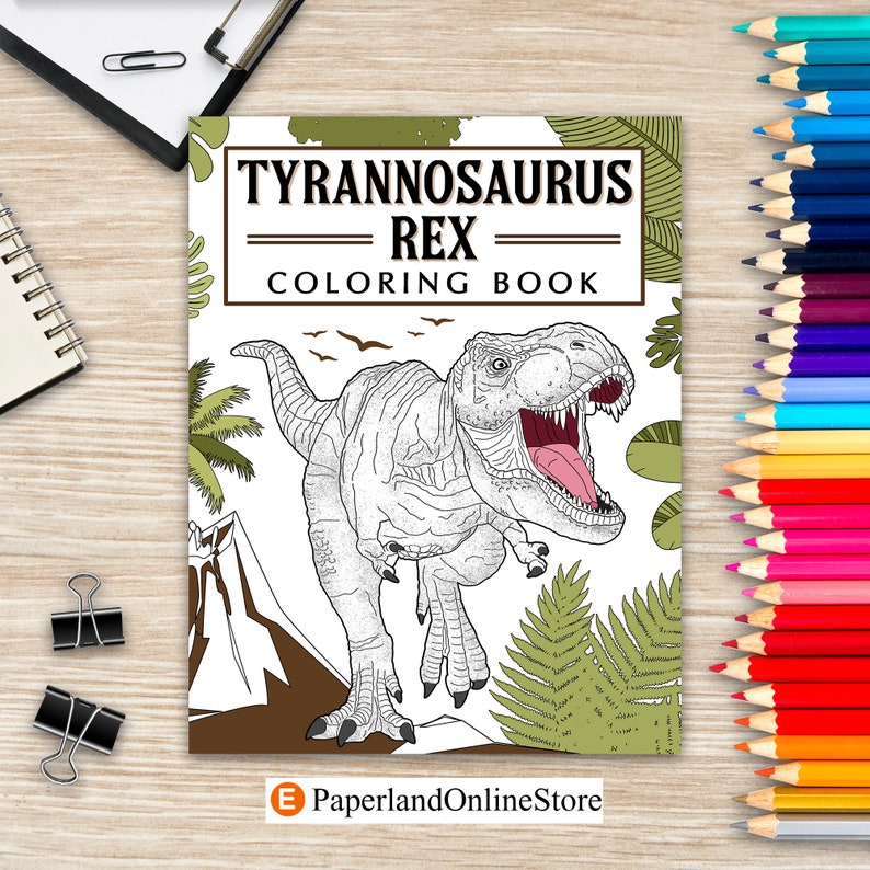 Tyrannosaurus Rex Coloring Book Dinosaur Coloring Pages - Etsy