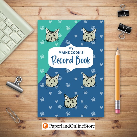 My Maine Coon's Record Book Cat Log Book Cat Care - Etsy