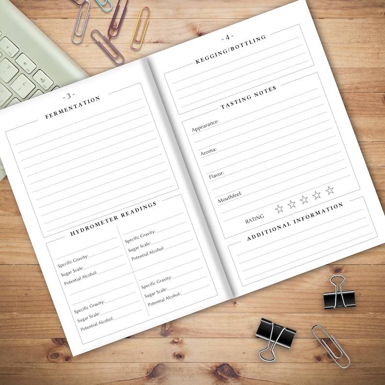 Beer Brewing Logbook printed Home Brewing Recipes Beer - Etsy