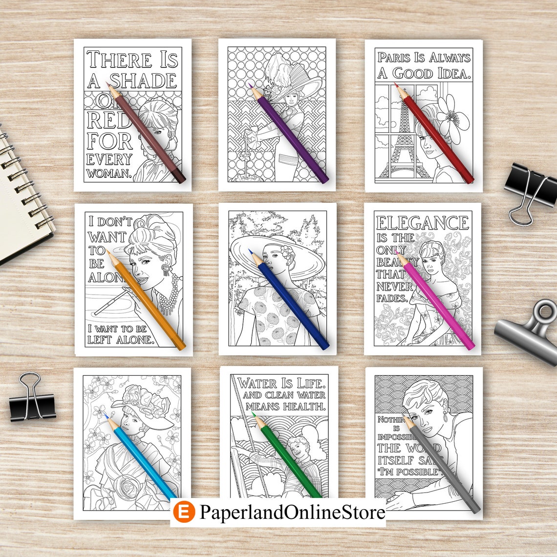 Audrey Coloring Book Coloring Books for Adults Actress - Etsy