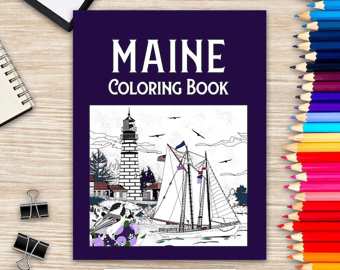 Maine Coloring Page - Etsy