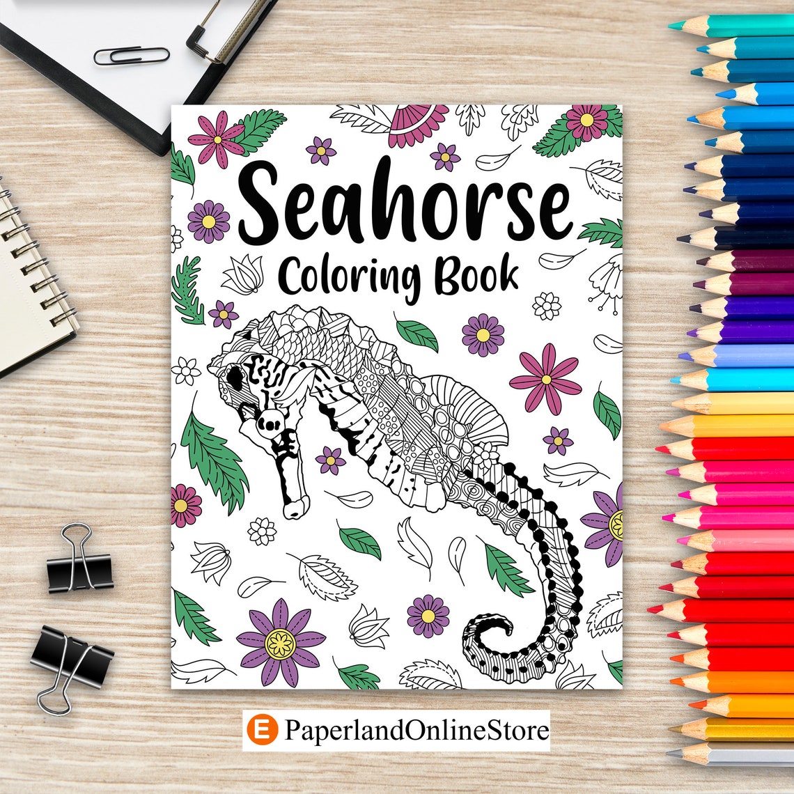 Seahorse Coloring Book Coloring Books for Adults Sea Horses - Etsy