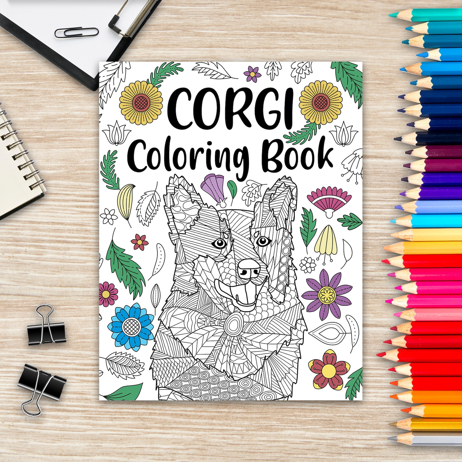 Corgi Coloring Book Adult Coloring Book Dog Lover Gift - Etsy
