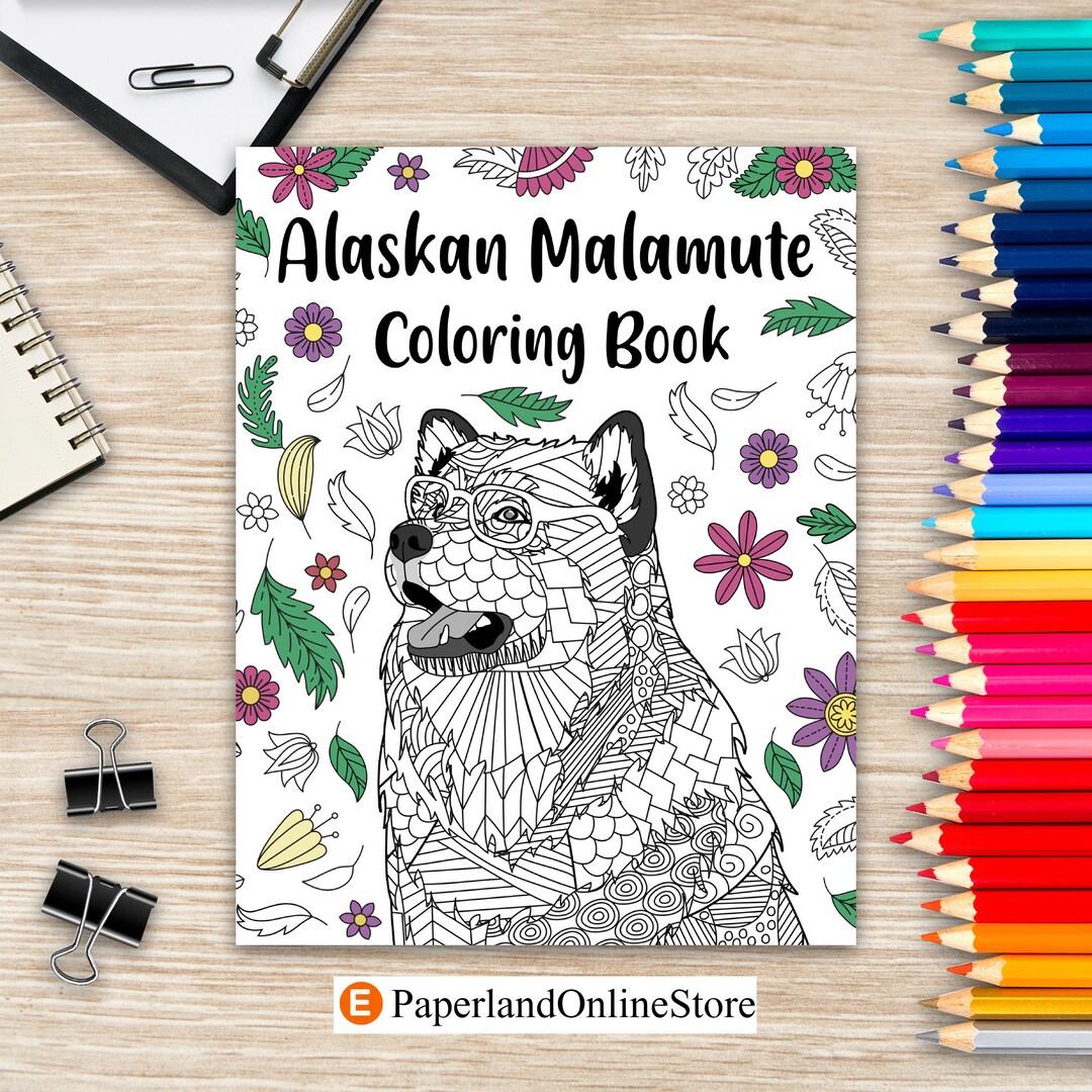 Alaskan Malamute Coloring Book: Zentangle Animal Designs - Etsy