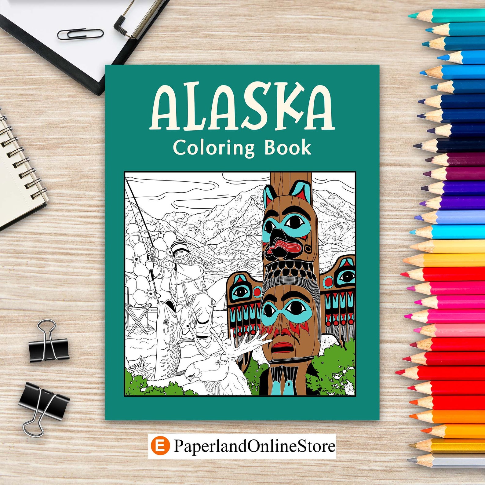 Alaska Coloring Book Adult Coloring Pages Painting on USA | Etsy