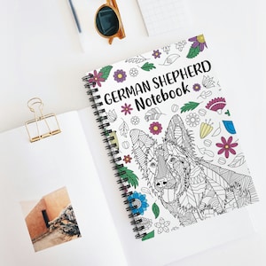 German Shepherd Spiral Notebook, Ruled Line, Personalized Coloring Dog ...