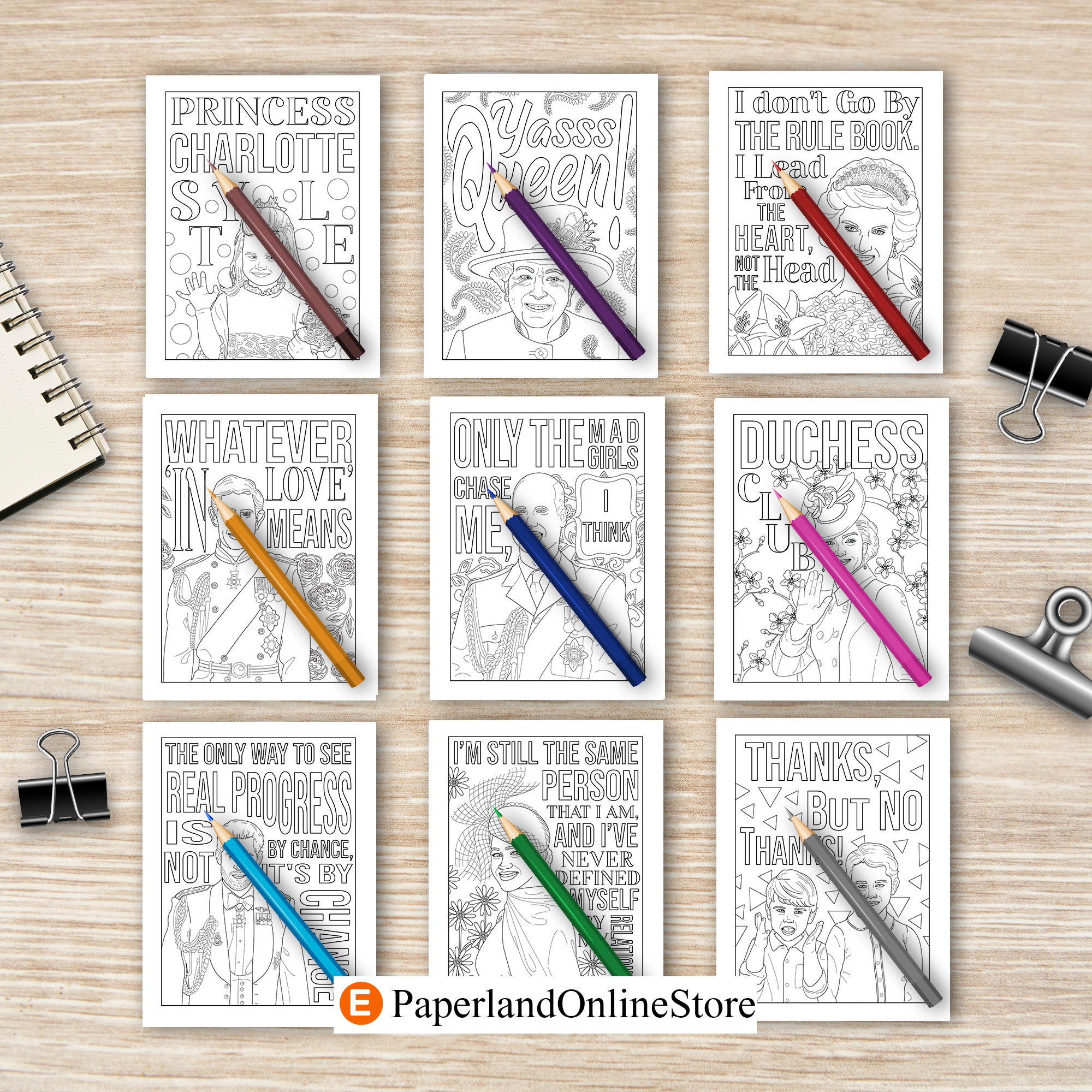 The Royal Family Inspired Coloring Book Adult Coloring Book - Etsy