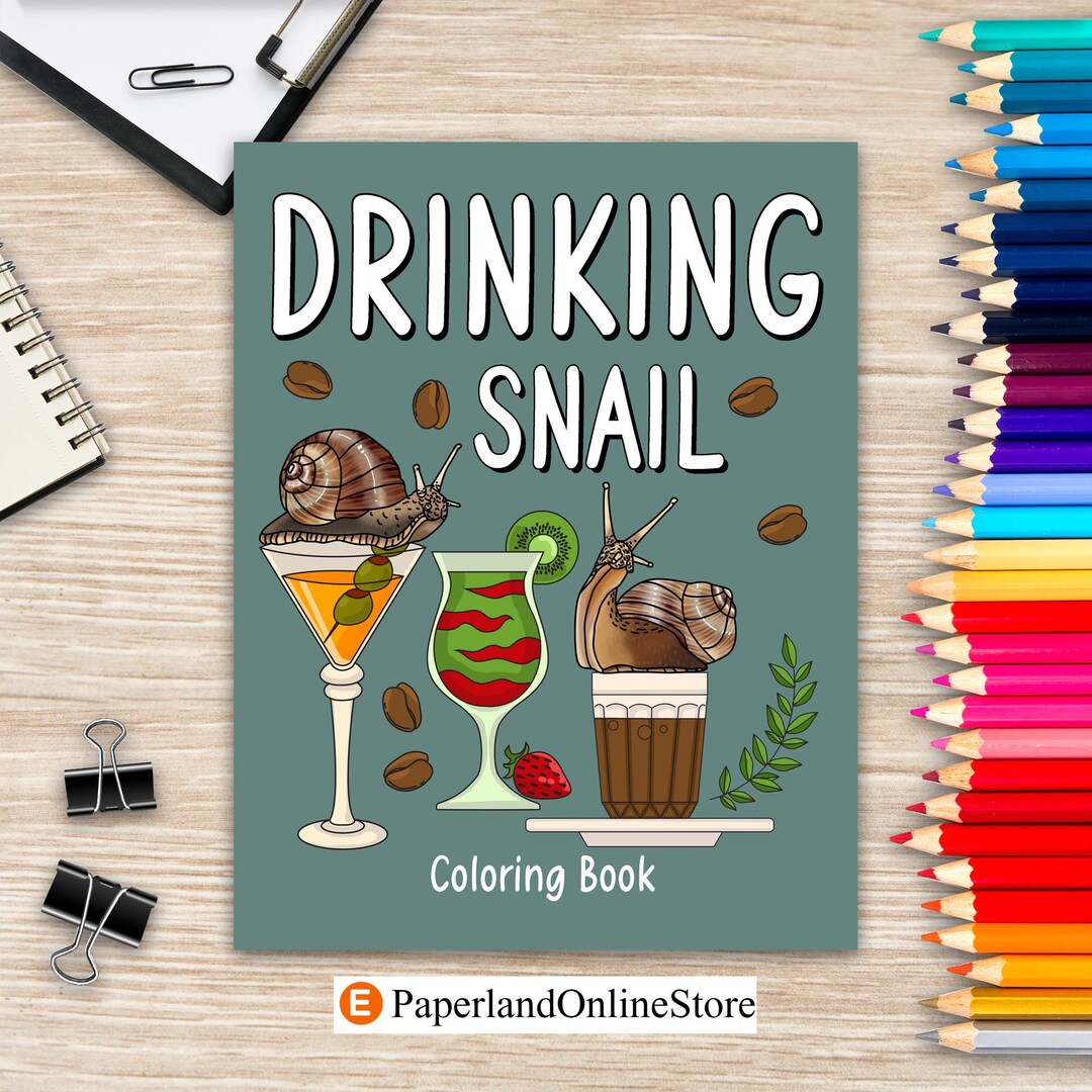 Drinking Snail Coloring Book, Recipes Menu Coffee Cocktail Smoothie ...
