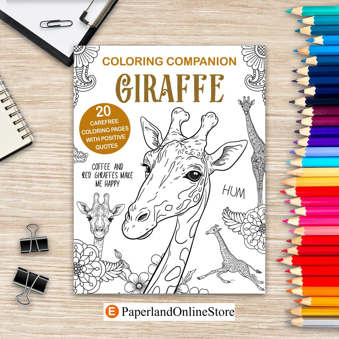 Giraffe Coloring Book: 20 Mandala Illustrations, Funny Quotes - Etsy