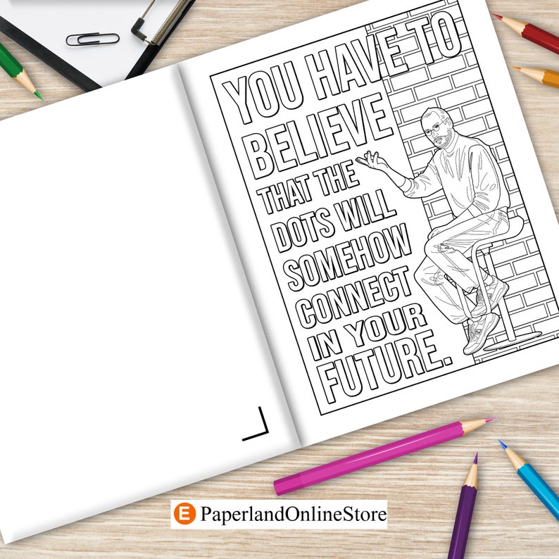 Steve Coloring Book Coloring Books for Adults Steve Jobs - Etsy