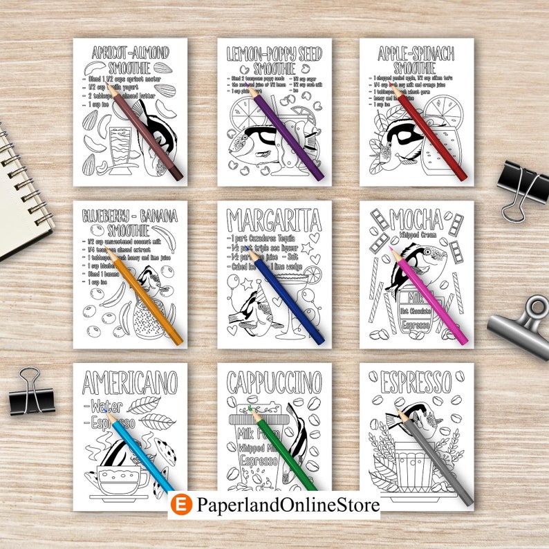 Drinking Regal Blue Tang Coloring Book: Cocktail & Coffee Recipes - Etsy