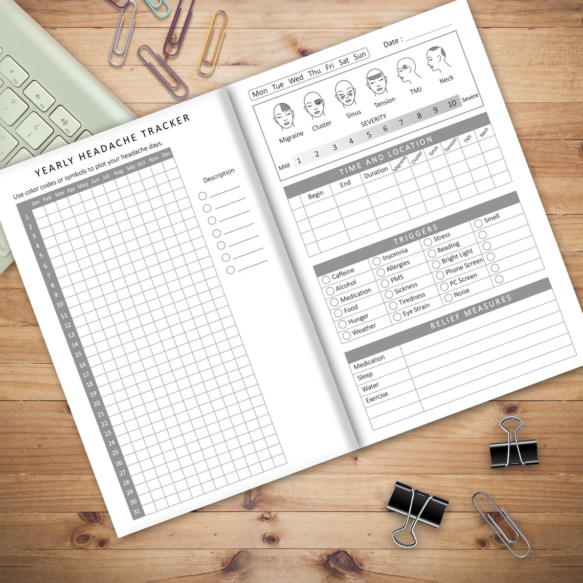 Another Migraine Day Health Log Book printed Yearly | Etsy