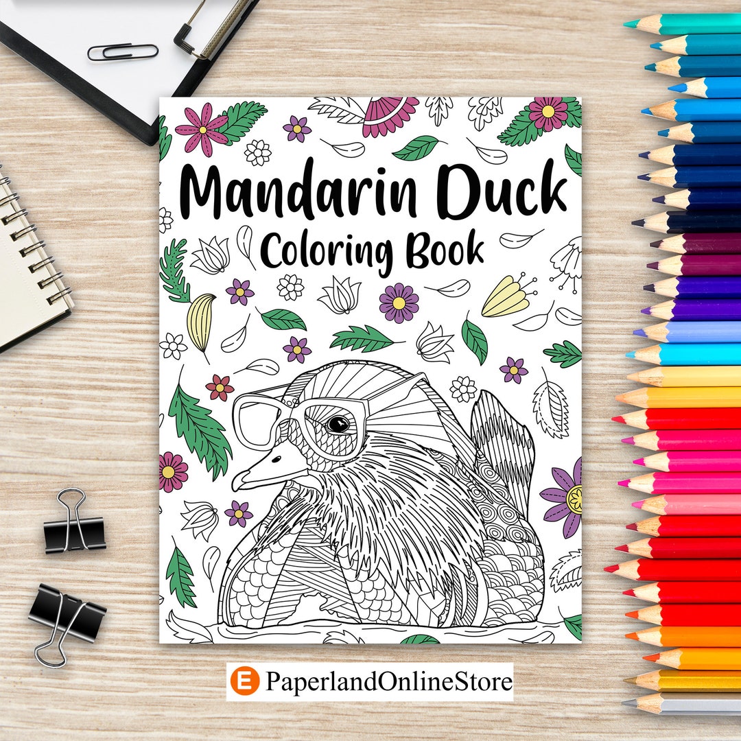 Mandarin Duck Coloring Book: Zentangle Style, Adult Coloring Pages - Etsy
