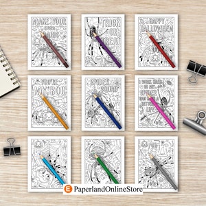 Spider Halloween Coloring Book, Coloring Books for Adults, Zentangle ...