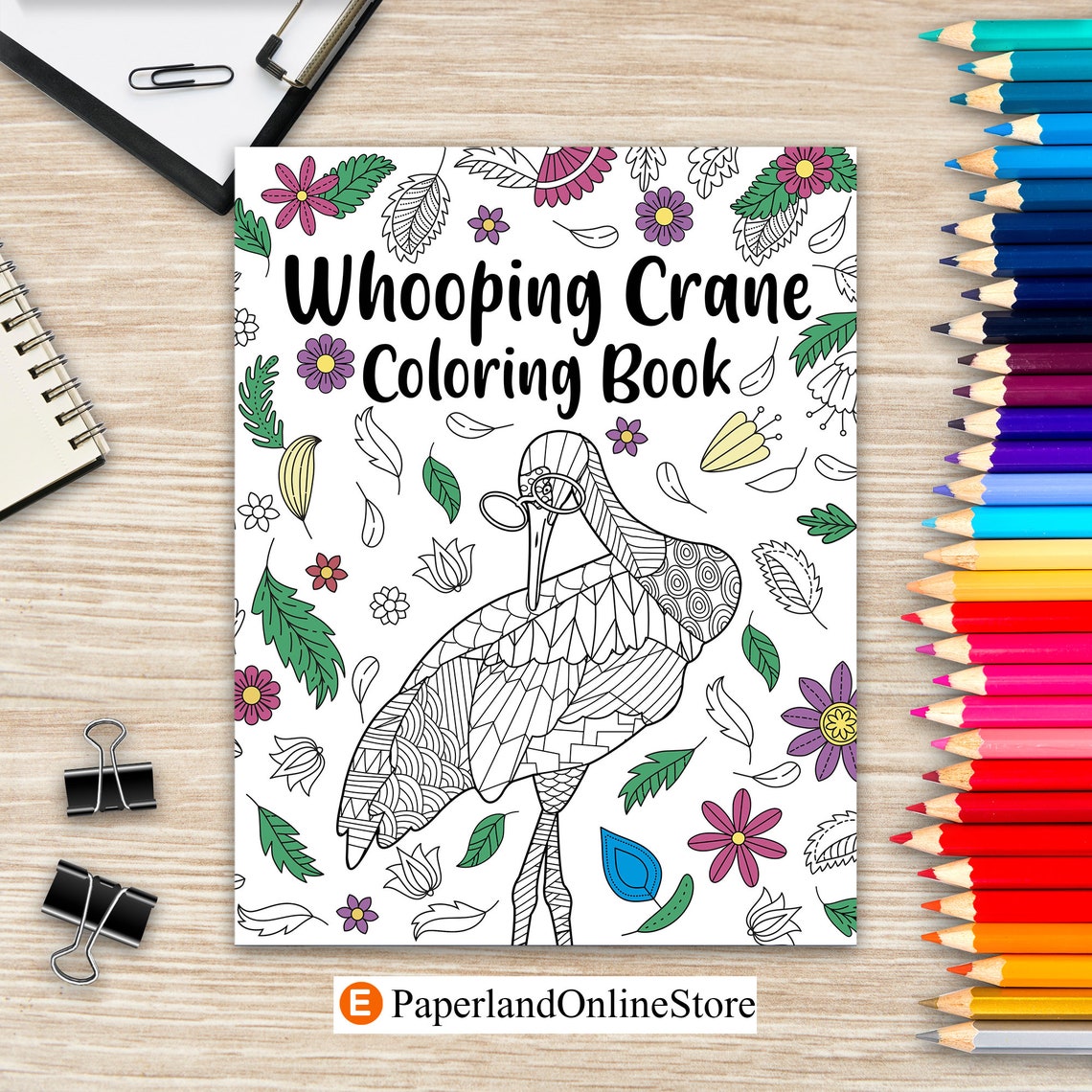 Whooping Crane Coloring Book Coloring Books for Adults Bird - Etsy