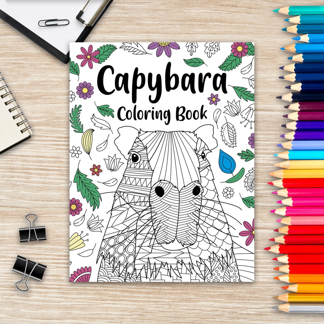 Libro para colorear de capibaras para adultos, regalo para dueños de ...