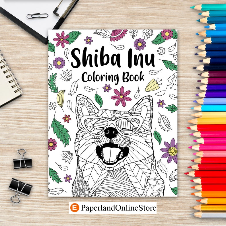 Shiba Inu Coloring Book Coloring Book for Adults Shiba Inu | Etsy