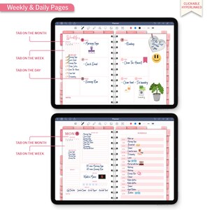 Pink Color Digital Planner, Goodnotes Android or iPad Planner, Undated ...