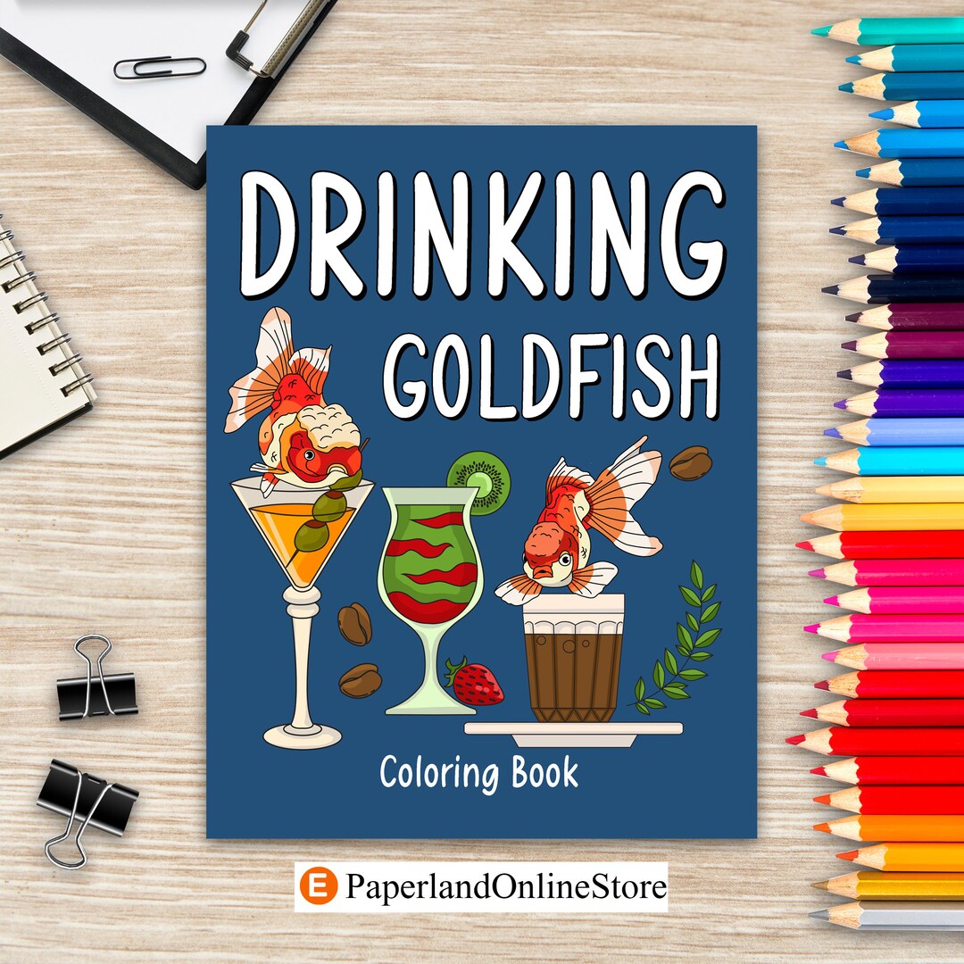 Drinking Goldfish Coloring Book: Coffee, Cocktails & Smoothies - Etsy