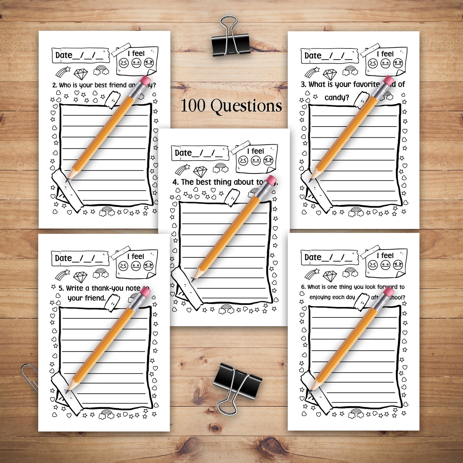 One Question A Day Gratitude Journal for Kids Daily Prompts - Etsy