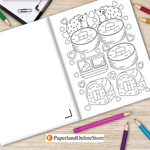 Kawaii Food and Hedgehog Coloring Book, Coloring Books for Adults ...