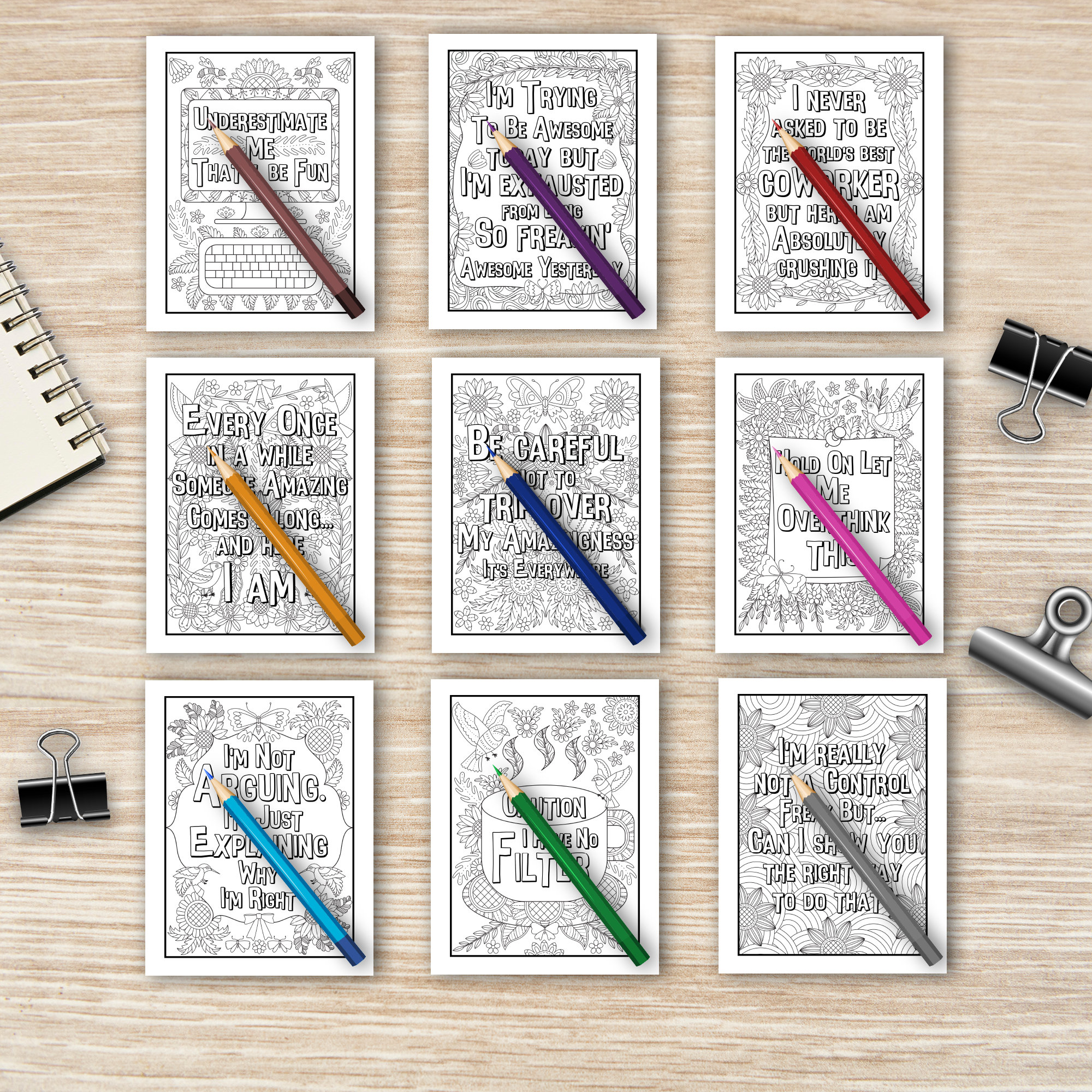 Things I Want to Say at Work but Can't Coloring Books for - Etsy