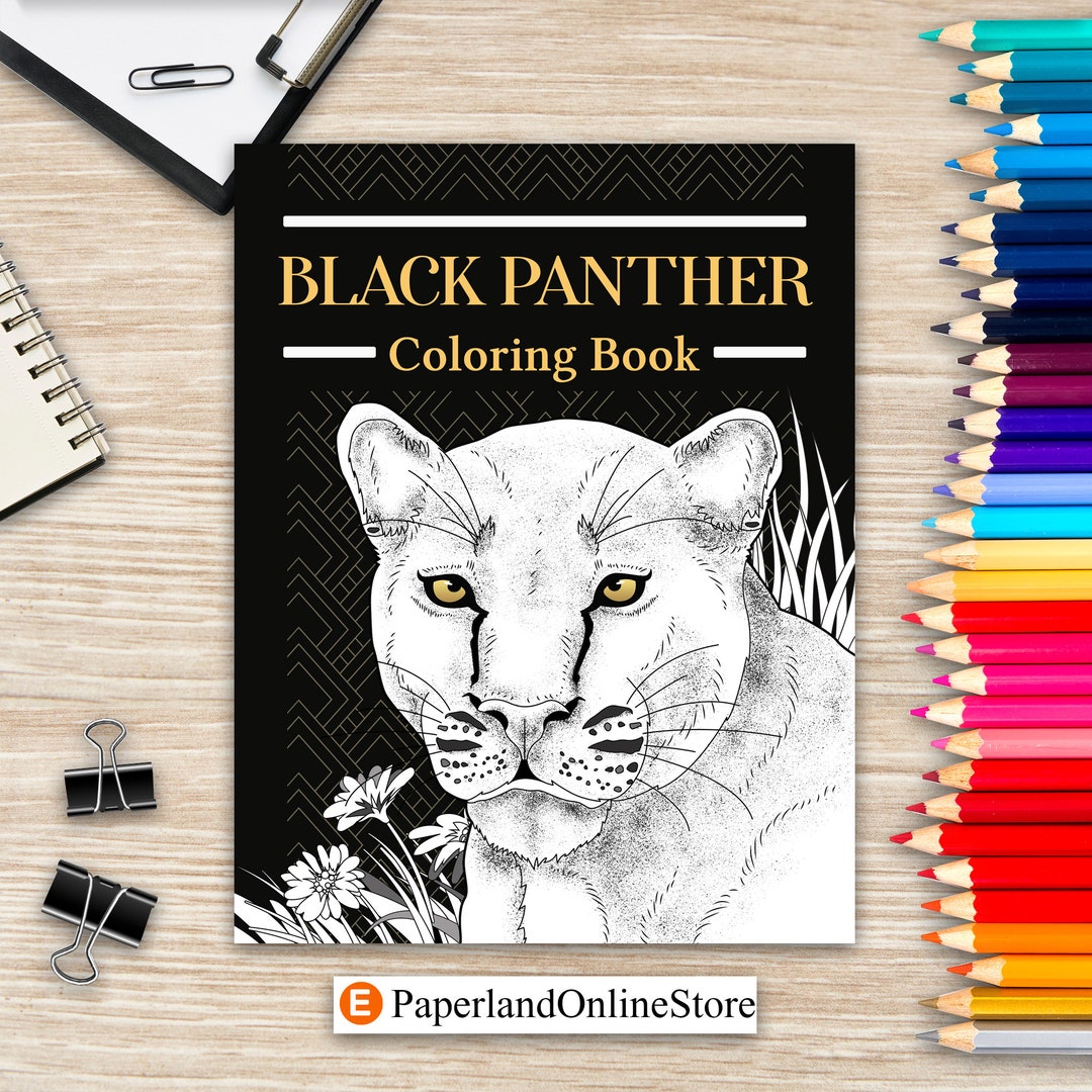 Panther Coloring Book for Adults, Jungle Animal Painting, Realistic Art ...