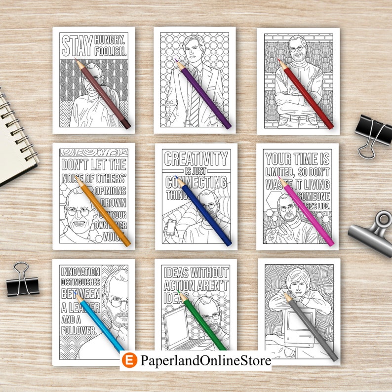 Steve Coloring Book Coloring Books for Adults Steve Jobs - Etsy