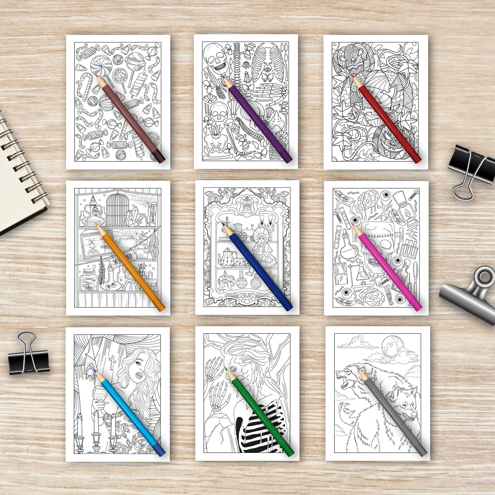 Whimsical Halloween Coloring Book Adult Coloring Book - Etsy