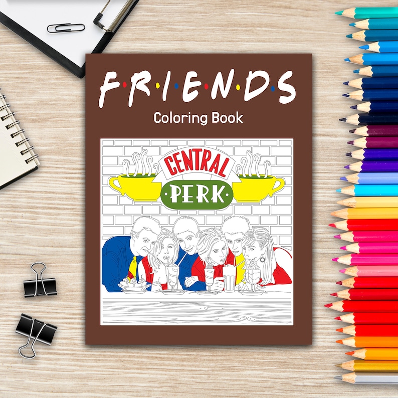 Friends Coloring Book, Adult Coloring Book, Friends Tv Show Coloring ...